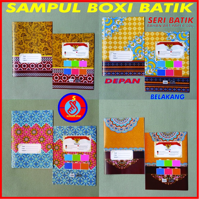 Jual (ISI 20LEMBAR) Sampul Buku Kertas Boxi BATIK / SAMPUL BUKU TULIS ...