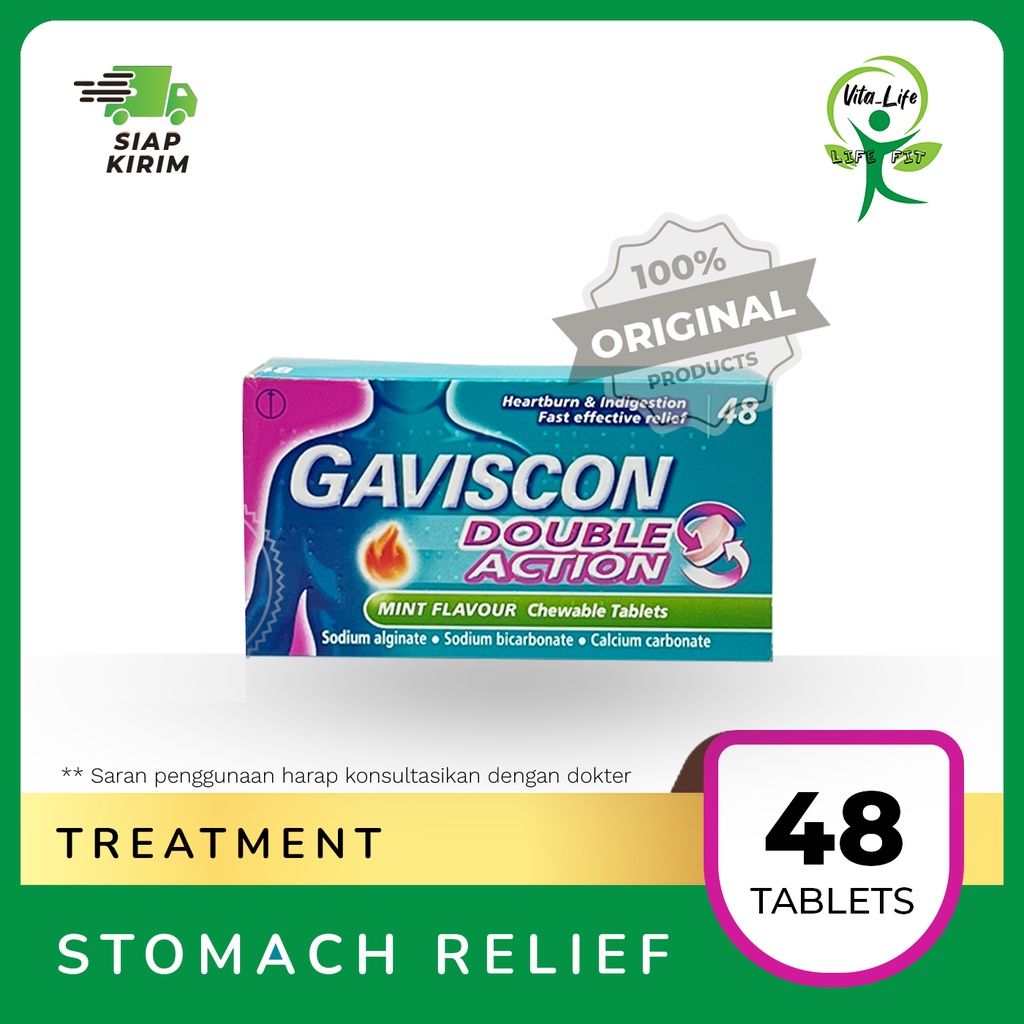 Jual Gaviscon Double Action - 48 Tab Obat Maag kunyah | Shopee Indonesia