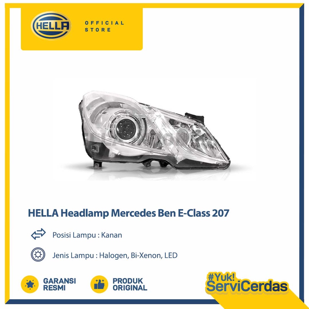 Jual Lampu Headlamp Mobil Hella Mercedes Ben E-Class 207 (Kanan) Xenon ...