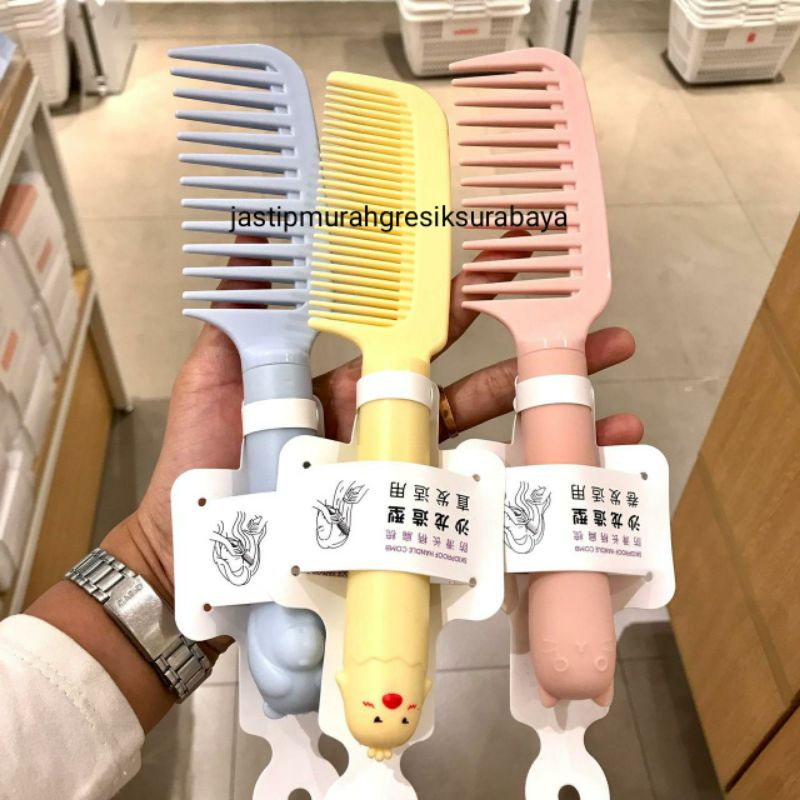 Jual FINE WIDE TOOTH COMB MINISO HAIR BRUSH MINISO SISIR MINISO ...