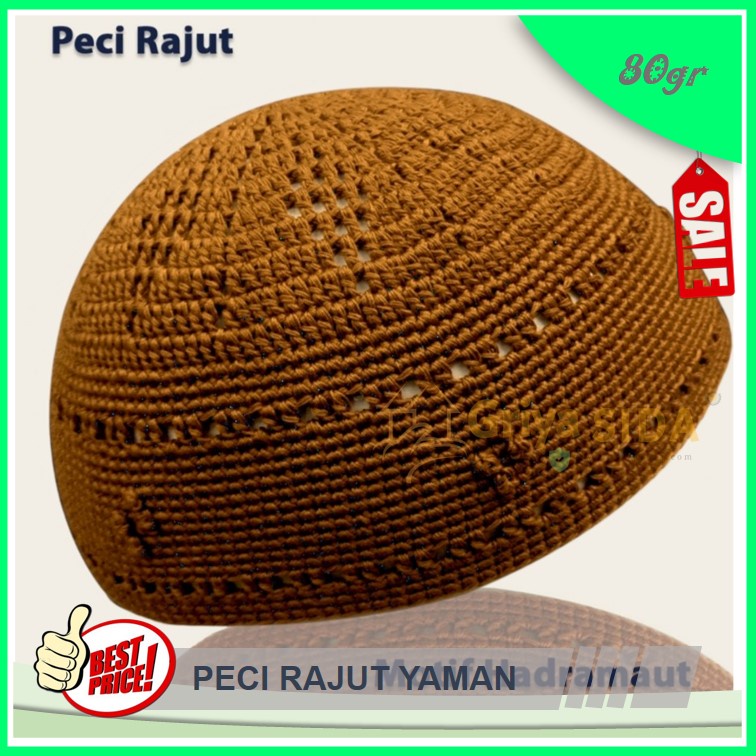 Jual Peci rajut yaman tebal timbul peci hadramaut super oleh2 haji asli ...