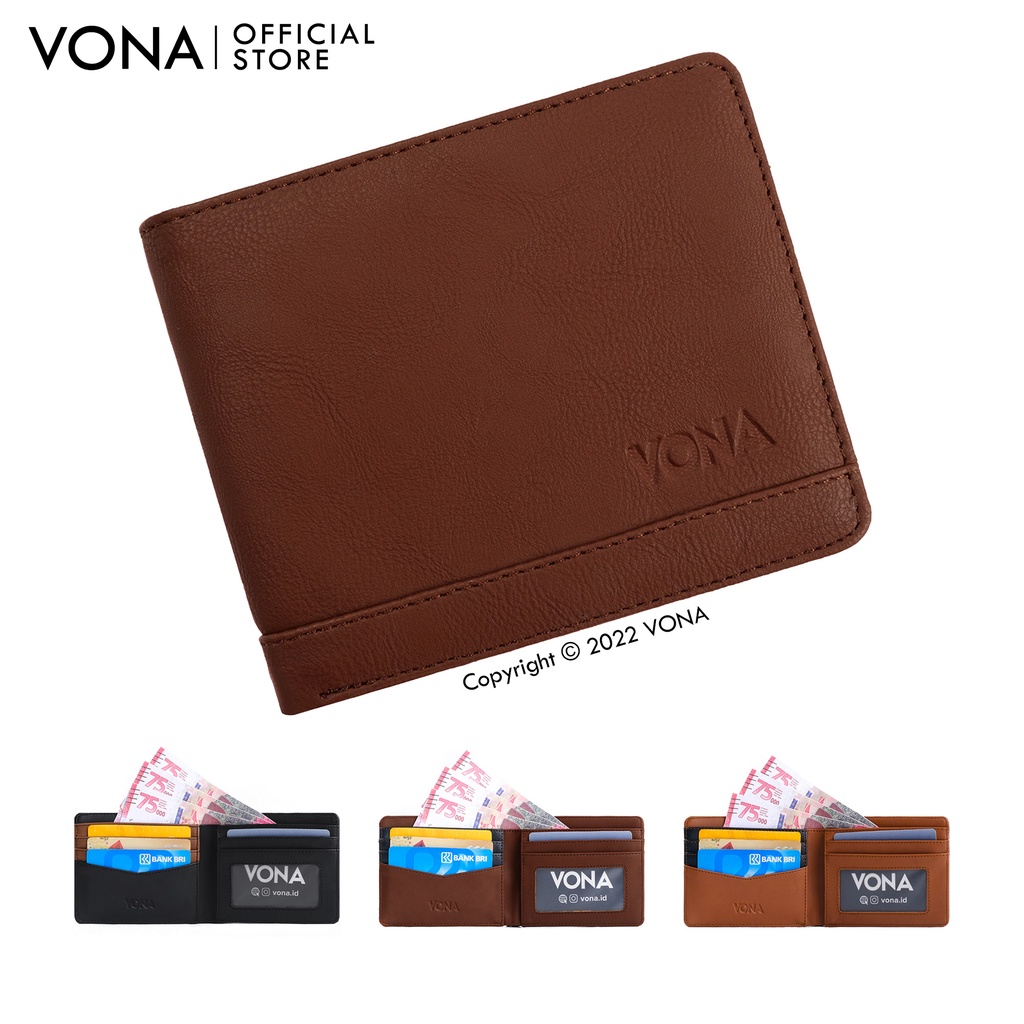 Jual VONA Nero Wallet - Dompet Pria Kulit PU Premium Pendek Lipat Dua ...