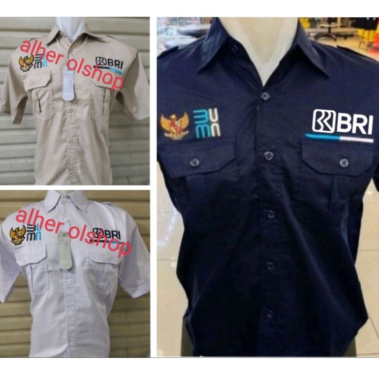 Jual lengan pendek kemeja Bank BRI seragam bank BRI baju Bank BRI ...