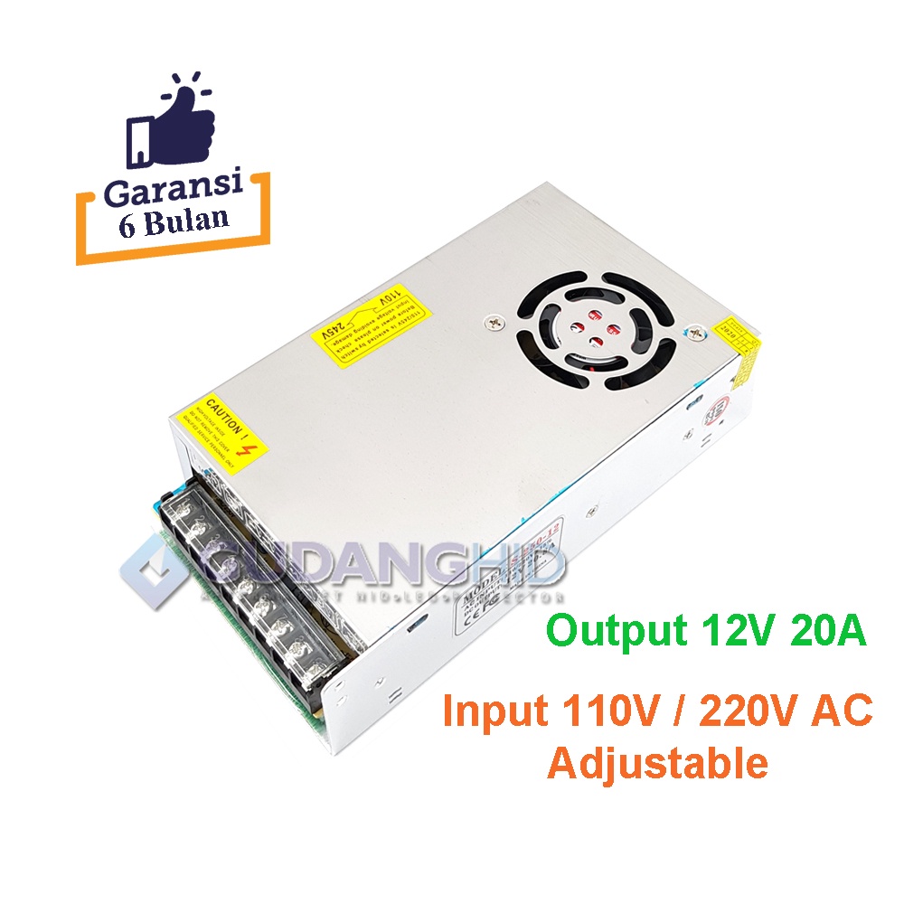 Jual Power Supply Trafo Adaptor Switching AC 110V 220V to DC 12V 20A 240W | Shopee Indonesia