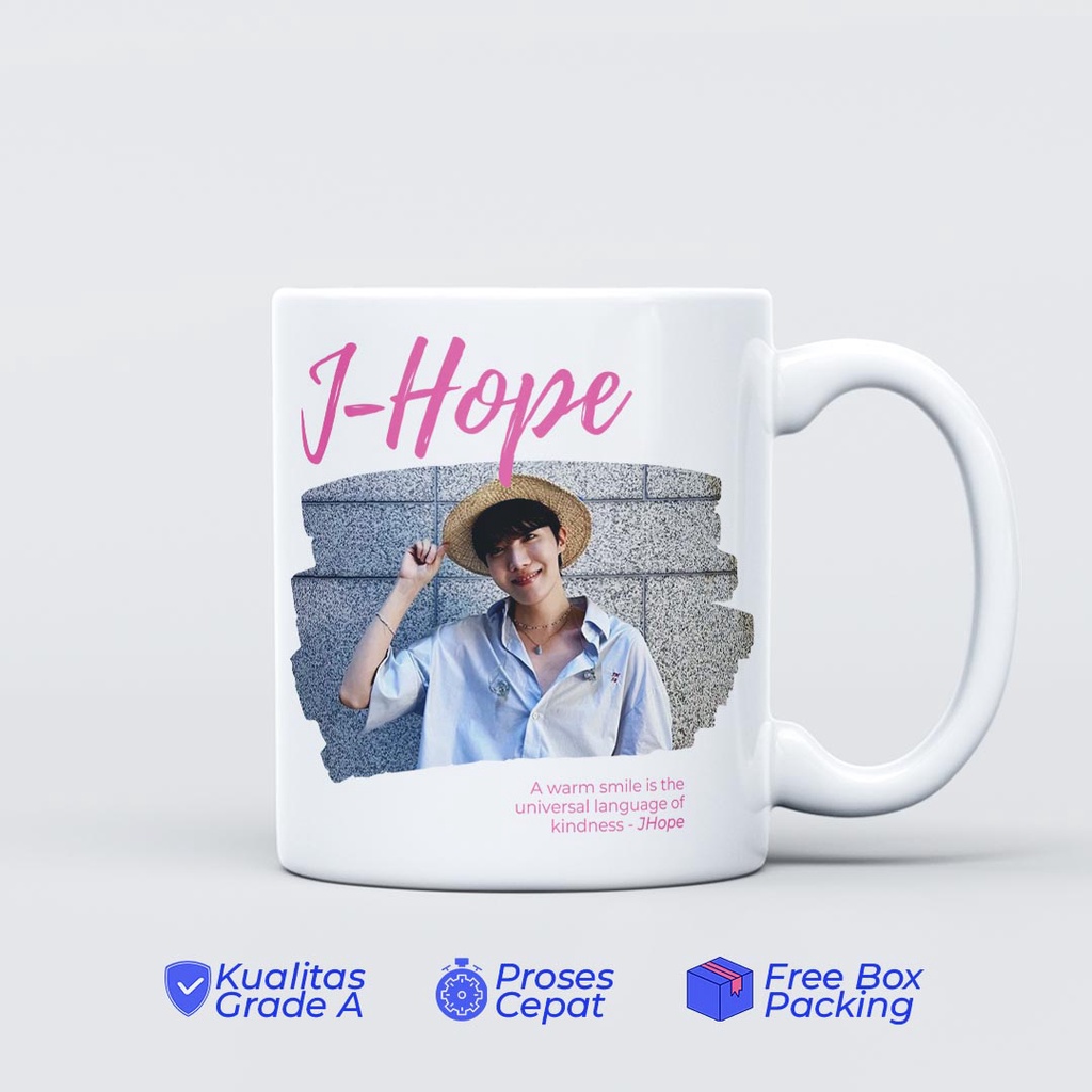 Jual Mug Keramik JHOPE BTS / Merchandise Gelas JHOPE BTS / Souvenir BTS ...