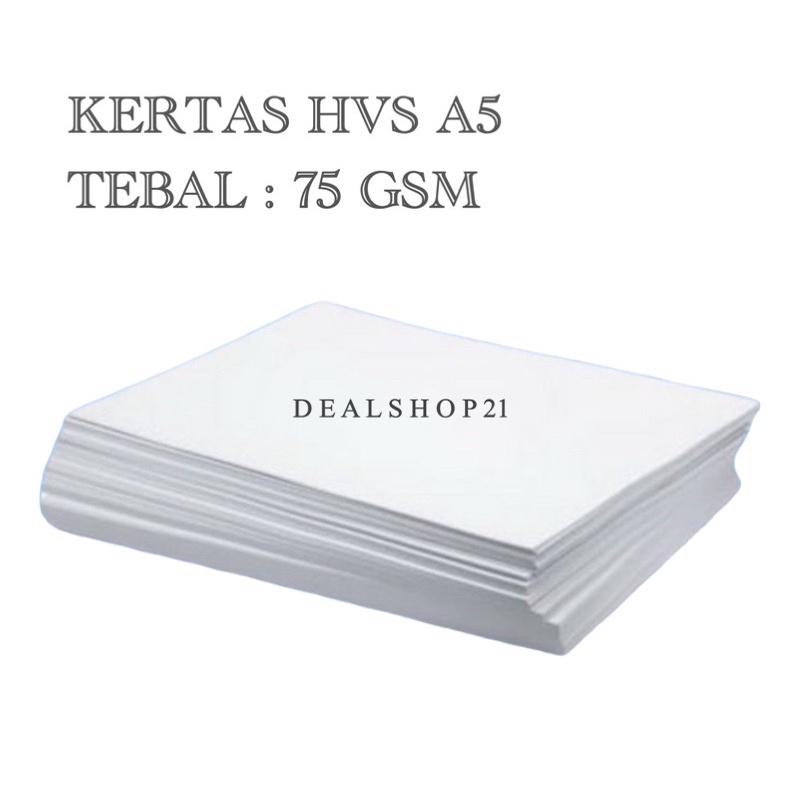 Jual KERTAS HVS A5 TEBAL 75 GSM | 70 GSM, 1 RIM ISI 500 LEMBAR, KERTAS ...