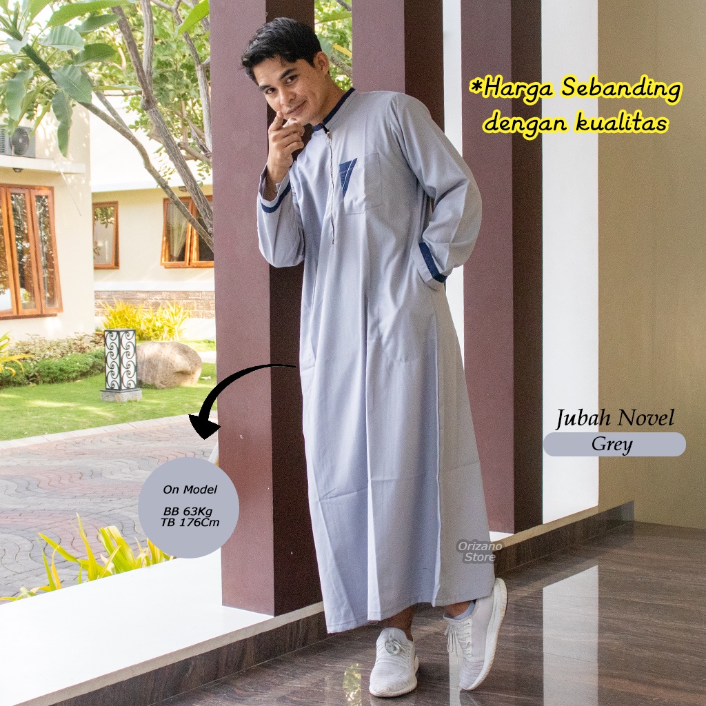 Jual Gamis Pria Dewasa Remaja Novel Laki Laki Islami Cowok Lengan ...