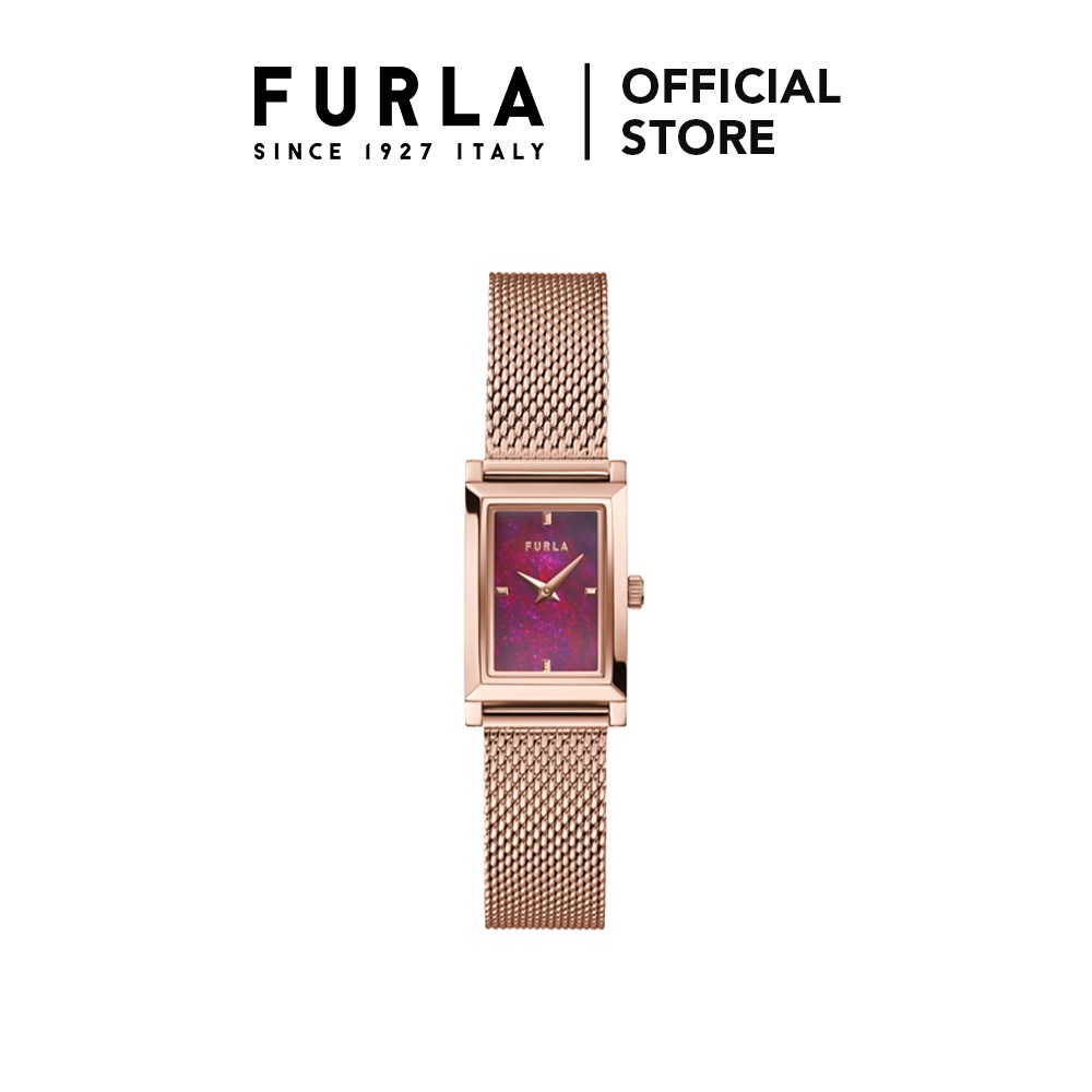 Jual FURLA - Baguette Shape Rose Gold Tone Case Red Dial Watch | Shopee ...