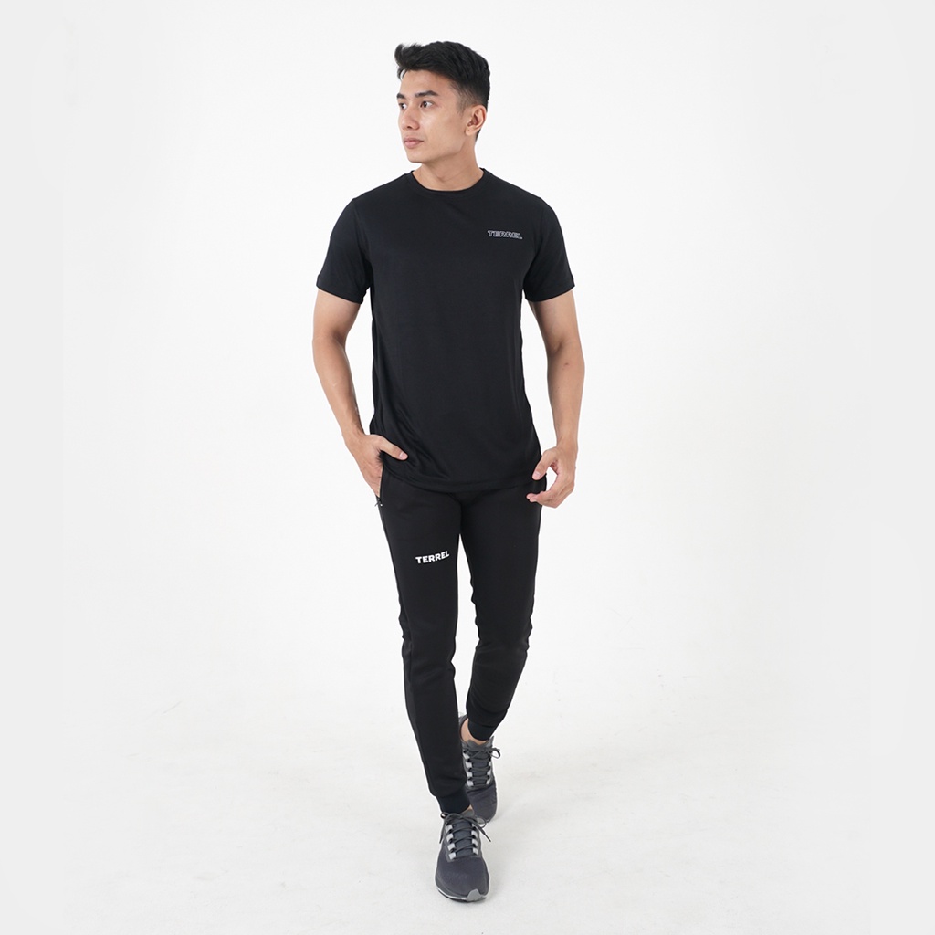 Jual Terrel Sportswear Celana Training Pria Basic Jogger Black | Shopee Indonesia