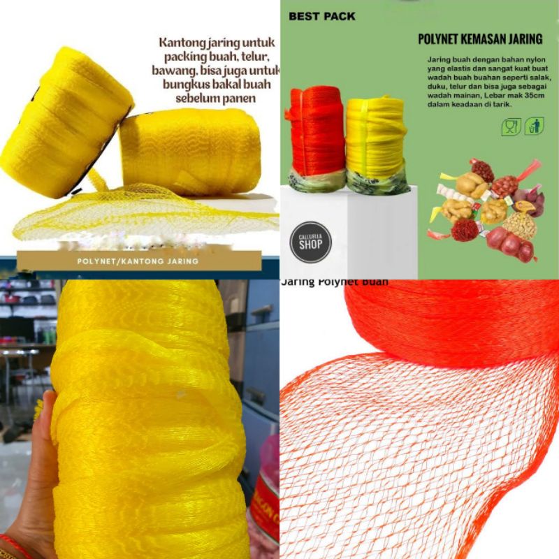 Jual 1 METER POLYNET JARING KEMASAN WADAH BUAH BAWANG UMBI KENTANG ...