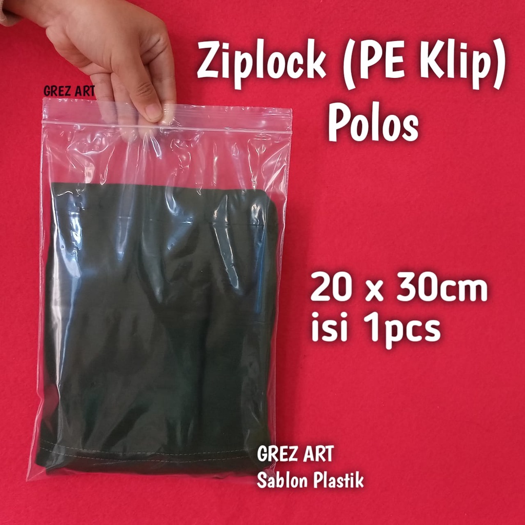 Jual Plastik PE Klip Ziplock 20x30 (isi 1pcs), Plastik Polos Baju Koas ...
