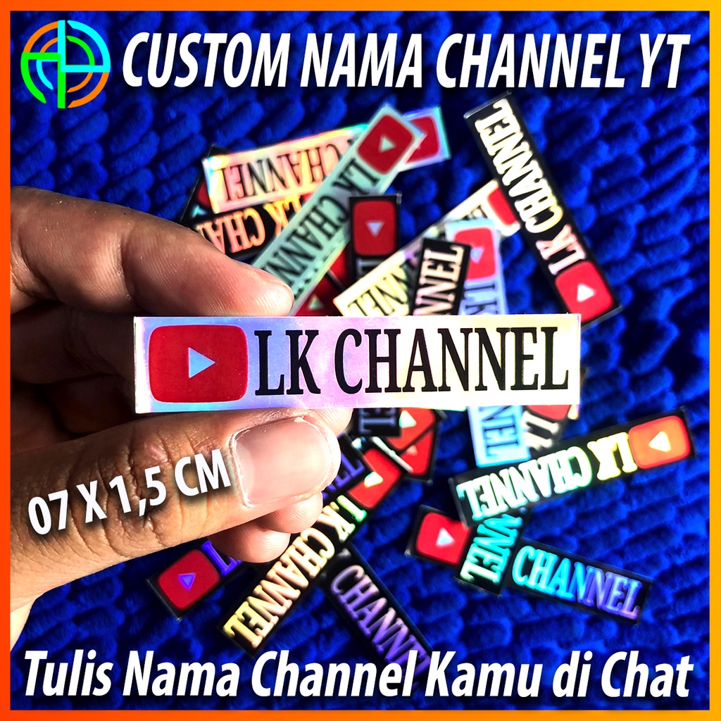 Jual (isi 30 Lembar) Stiker Custom Nama Youtube Hologam Anti Air ...