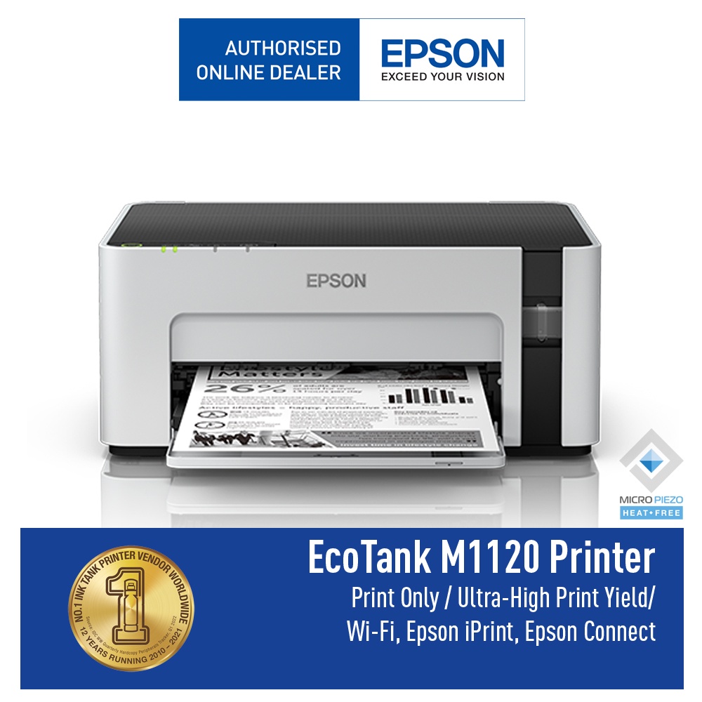 Jual Printer Epson EcoTank Monochrome M1120 Ink Tank Wifi | Shopee ...
