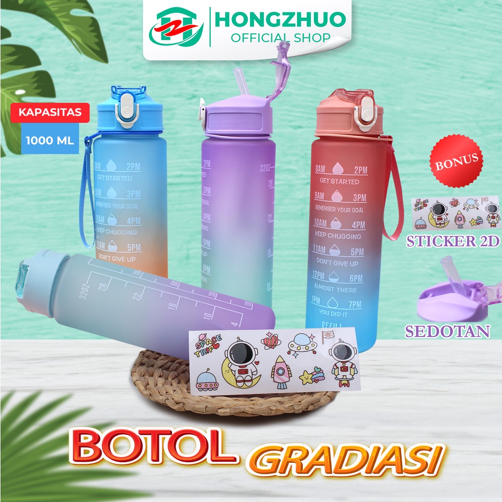 Jual Hongzhuo Botol Minum 1 Liter Viral Gradasi Anak 1Liter My Bottle ...
