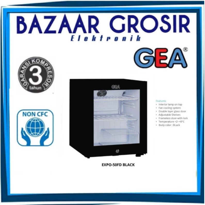 Jual SHOWCASE KULKAS MINUMAN DISPLAY COOLER PORTABLE MINI GEA EXPO 50FD ...