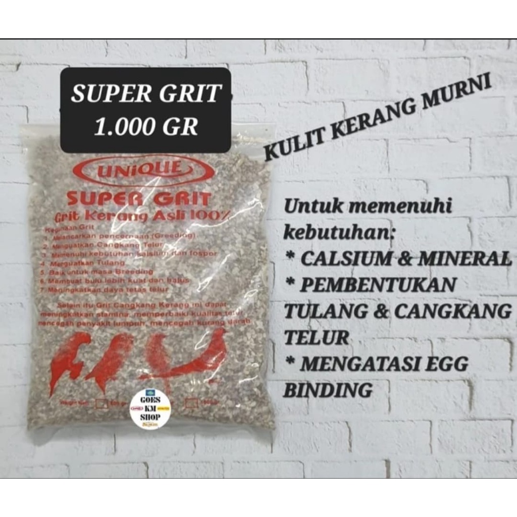 Jual GRIT KERANG MURNI 1 KG / 1000 GRAM SUPER GRIT UNTUK BURUNG - 1.000 ...
