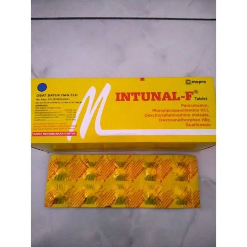 Jual INTUNAL F 10 tablet/ untuk batuk pilek demam | Shopee Indonesia