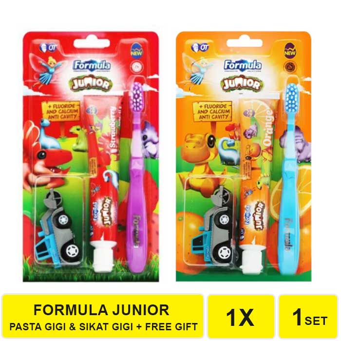 Jual FORMULA 2 IN 1 JUNIOR FREE MAINAN STRAWBERRY ORANGE TOOTHPASTE ...
