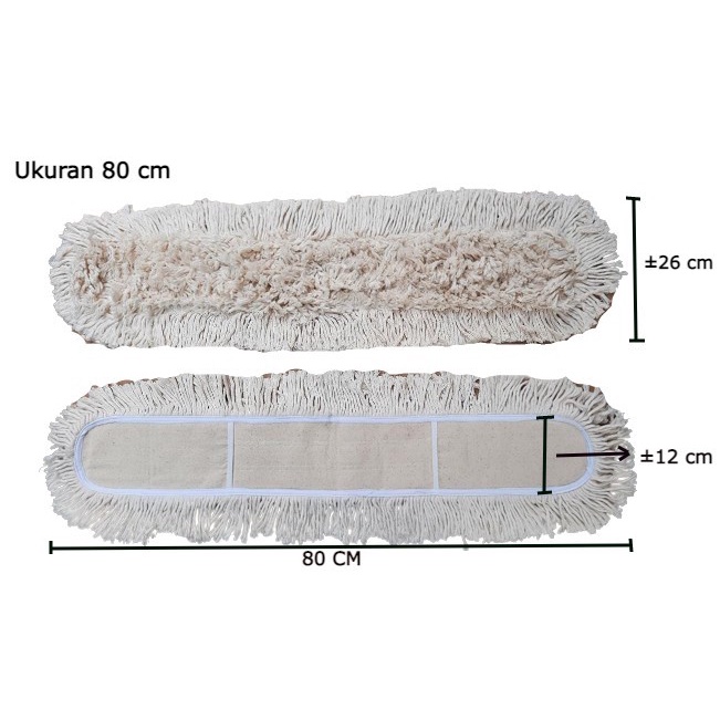 Jual Lobby Duster Kain Refill 40/60/80cm|Putih&Biru|Dust Mop Frame| Frame & Refill Kain dan ...