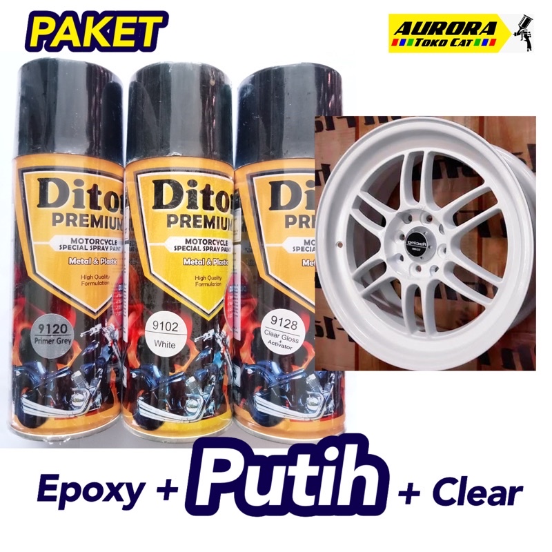 Jual Paket Diton Premium White 9102 Putih Mengkilap 400ml isi 3 pcs ...