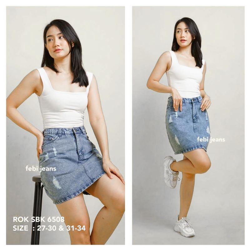 Jual Rok Jeans Pendek Mini Sobek Ripped 27-34 | Shopee Indonesia