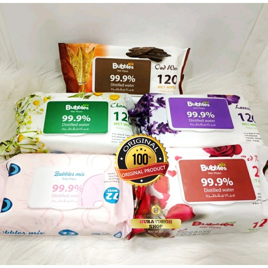Jual Tissue Basah Bubbles Mix Tisu Basah 120 Wet Wipes Oiginal Import ...