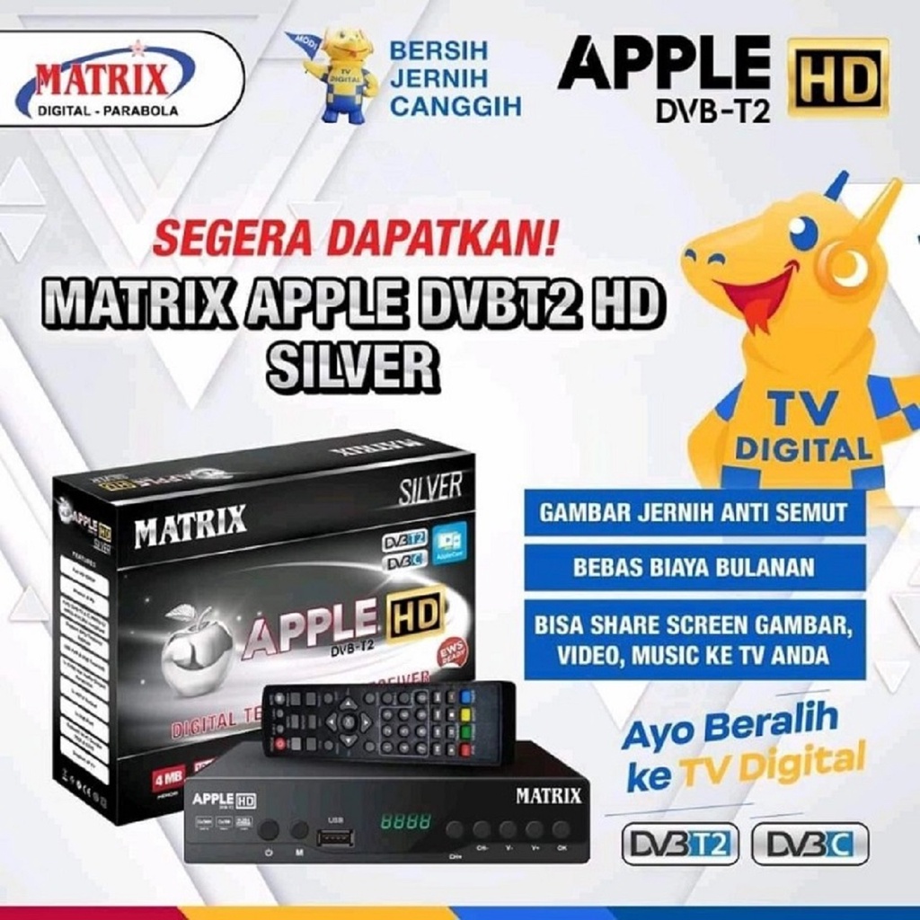 Jual STB Matrix Apple Silver TV Digital Set Top Box Matrik Apel DVB T2 ...