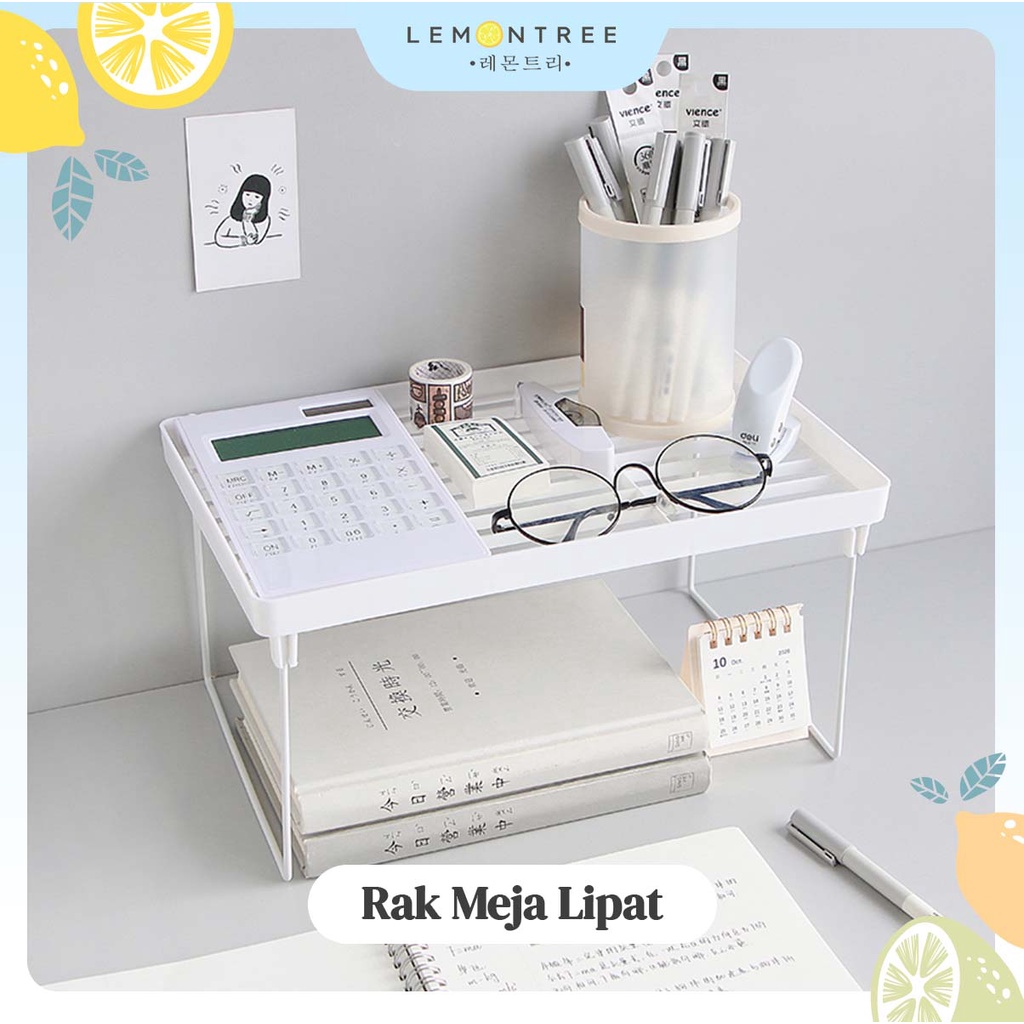 Jual Rak Organizer Susun Meja Lipat Mini Penyimpanan Stationery Storage ...