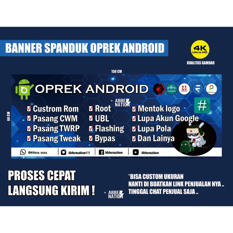 Jual SPANDUK OPREK ANDROID DESAIN PREMIUM V.2 | Shopee Indonesia
