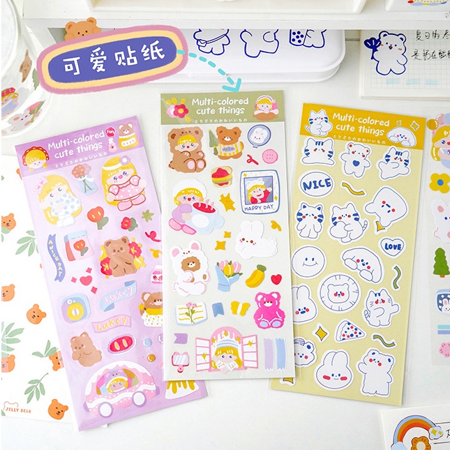 Jual Sticker Multi Colored Cute Things / Waterproof Sticker | Shopee ...