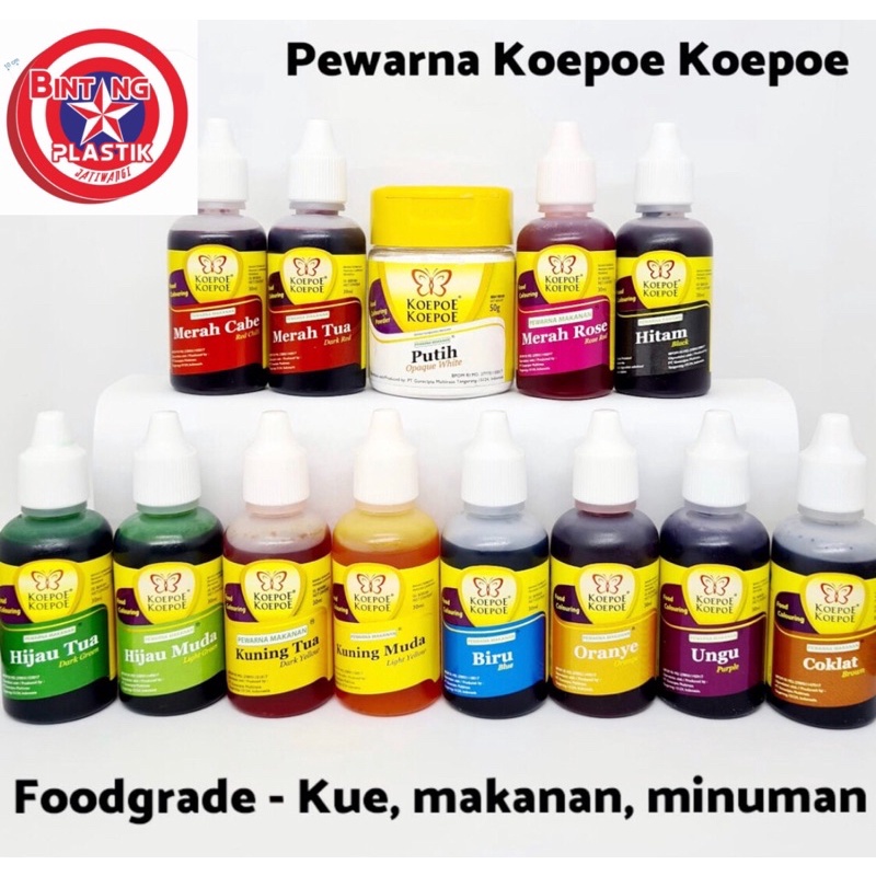 Jual Pewarna Makanan Koepoe Kupu Kupu Foodgrade Food Coloring Baking ...