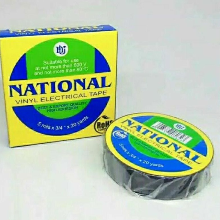 Jual Isolasi Kotak National PVC 3/4 inch 20 Yard/Lakban Isolasi Listrik ...
