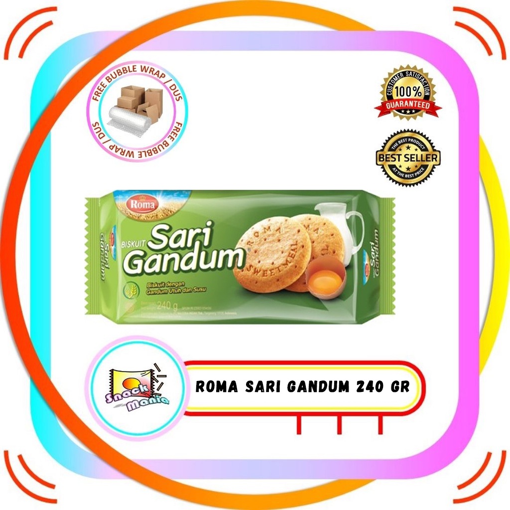 Jual Roma Sari Gandum Biskuit Susu 240 gr Biscuit Family Pack | Shopee ...