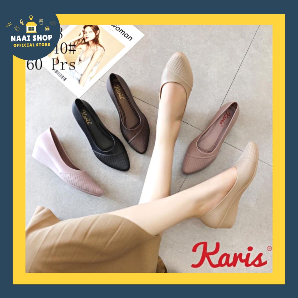 Jual Sepatu Wanita Wedges Model Salur Kekinian Tinggi Heels -+ 4 CM ...