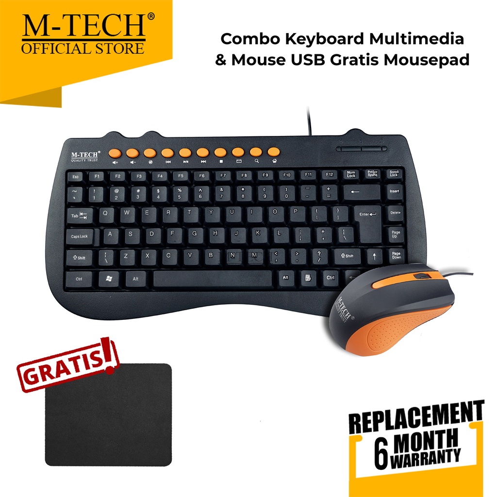 Jual M-Tech Original Combo Keyboard USB Multimedia & Mouse Gratis ...
