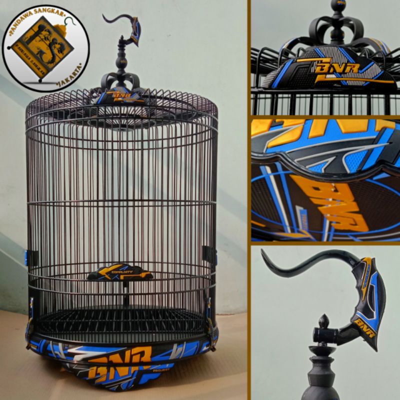 Jual SANGKAR/KANDANG MURAI BNR RACING BIRU GOLD | Shopee Indonesia