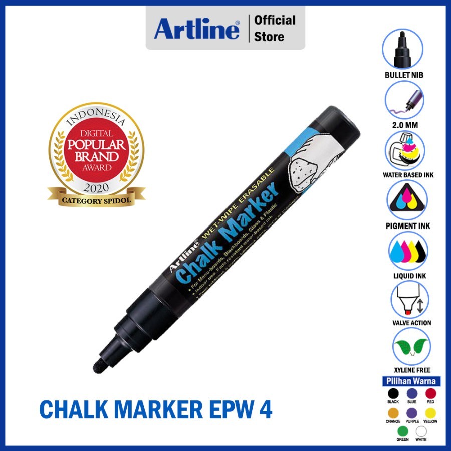 Jual SPIDOL ARTLINE CHALK MARKER NON PERMANENT EPW-4 +vv | Shopee Indonesia