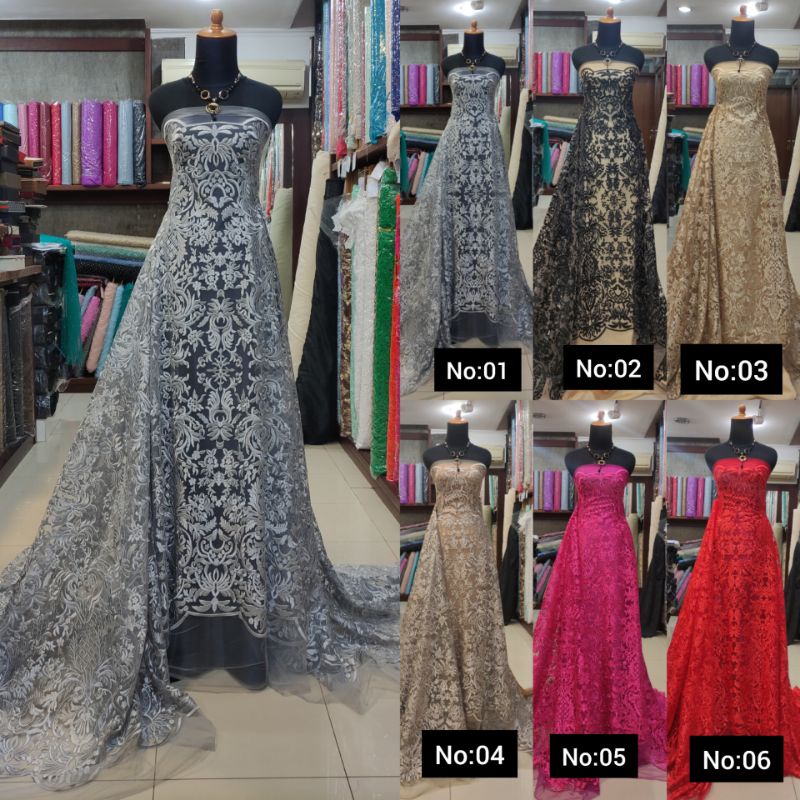 Jual Kain Tile Brokat Lace Velour Varian | Shopee Indonesia