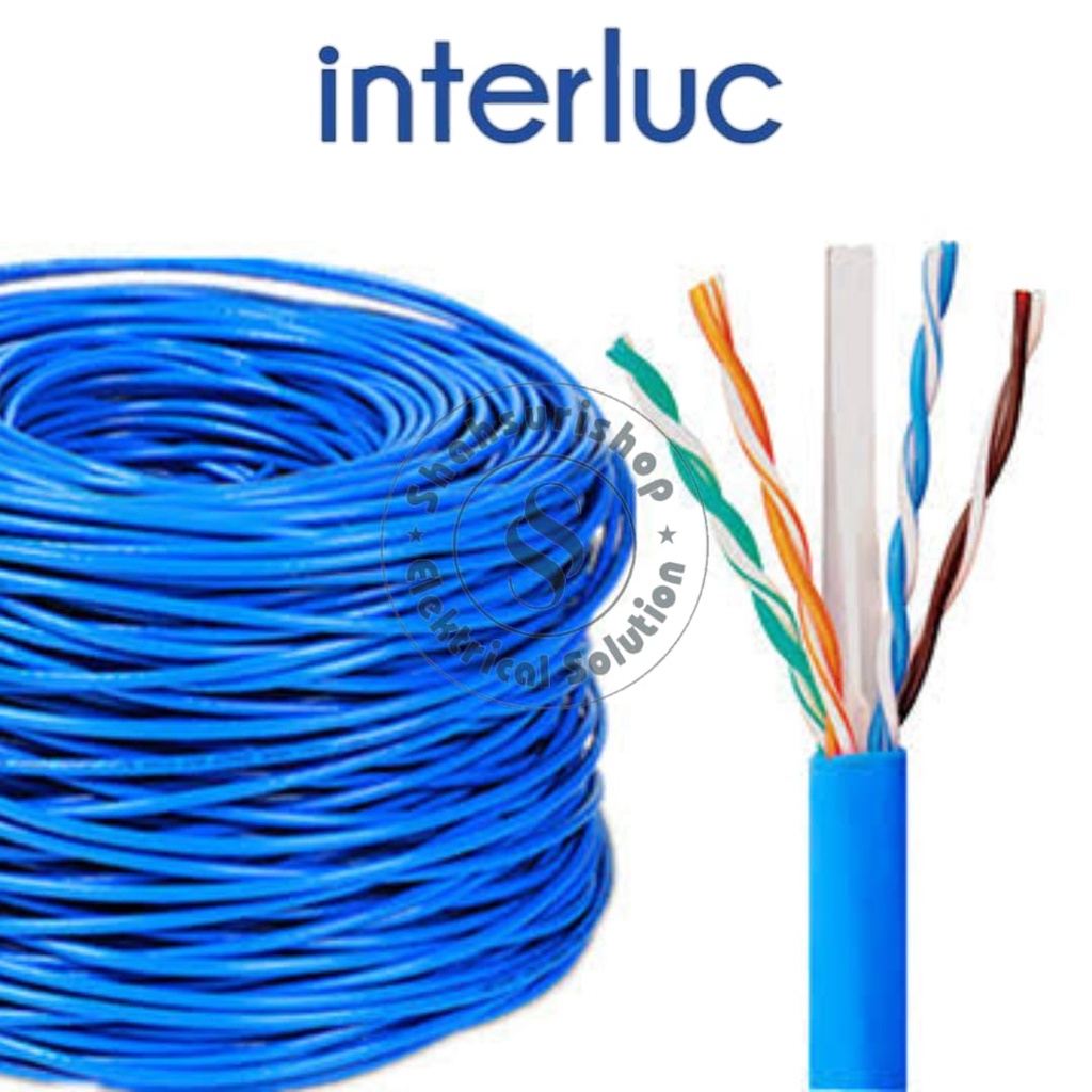 Jual INTERLUC KABEL UTP LAN METERAN CAT6E CAT 6E BIRU MURAH PER METER ...