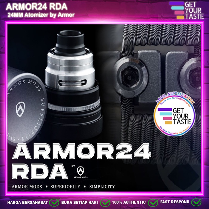 Jual Armor24 RDA 24MM Atomizer 24 by Armor Mods 100% Authentic | Shopee ...