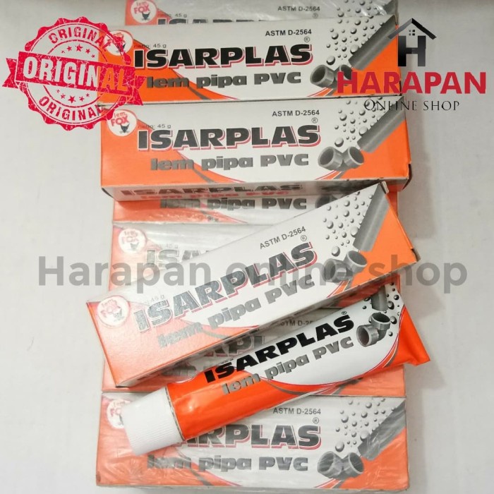 Jual LEM PIPA PRALON / LEM ISARPLAS TUBE 45 GR - LEM PIPA FITTING PVC | Shopee Indonesia