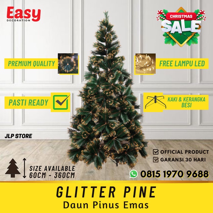 Jual Pohon Natal Premium GLITTER DROP PINE TREE 4FT / 120CM - 4 FT / 120 Cm | Shopee Indonesia