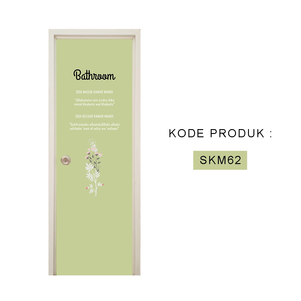 Jual Sticker kamar mandi wallpaper pintu kamar mandi Tema sage Green ...
