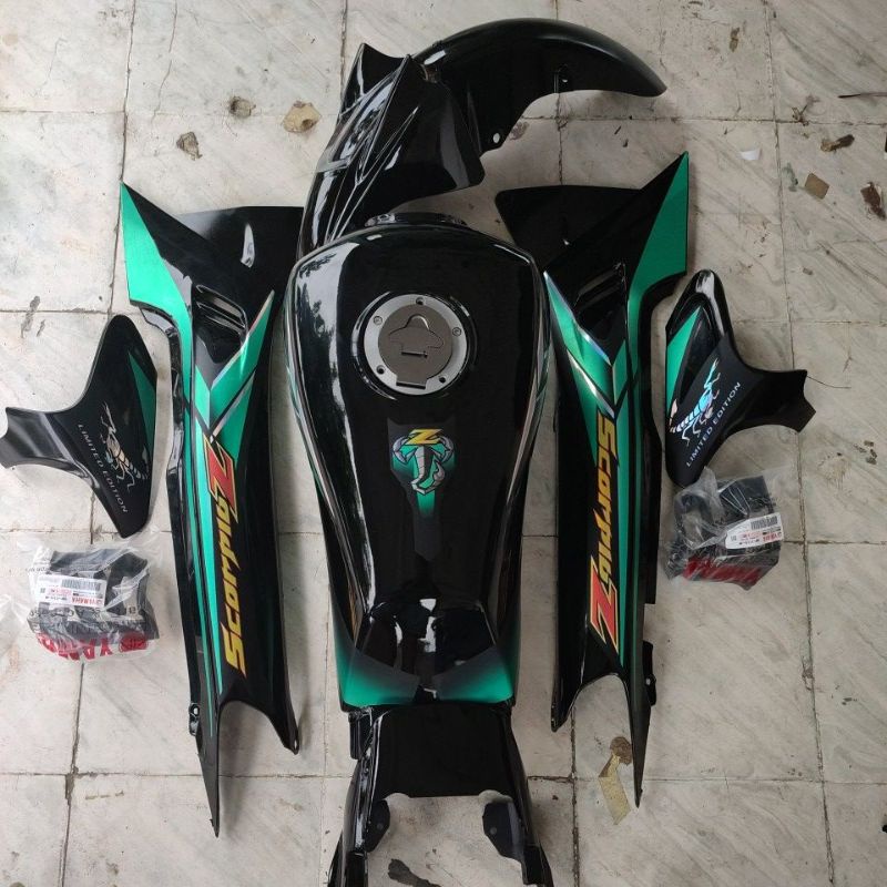 Jual BODY yamaha scorpio steko hitam + stiker hologram fulset promo ...