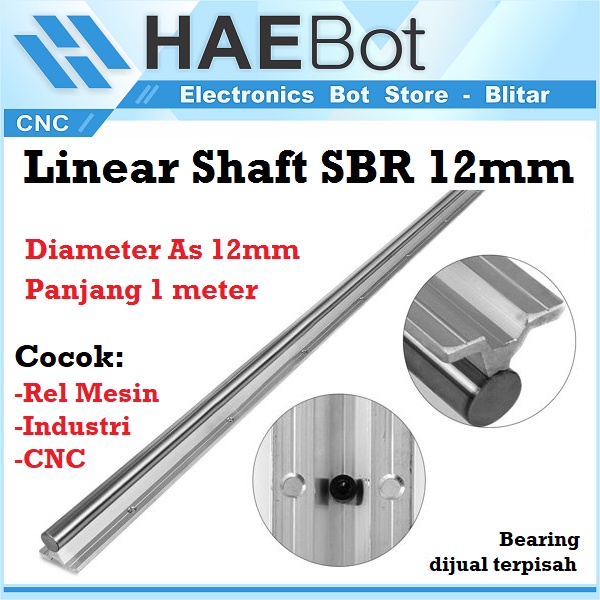 Jual [HAEBOT] Rail SBR12 SBR 12 Rel Linear Shaft As 12mm Stainless CNC ...