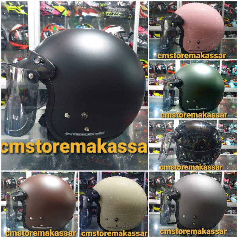 Jual Helm Bogo Cargloss SNI + Kaca Injak Datar Riben Smoke | Shopee ...