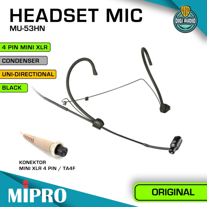 Jual Mic Wireless Headset Headworn Lidi Microphone Mipro Act311B ...