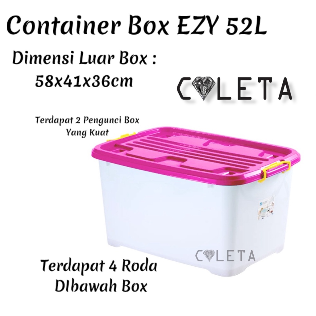 Jual Container Box 52L EZ / Roller Box/ Container Box/ Container ...