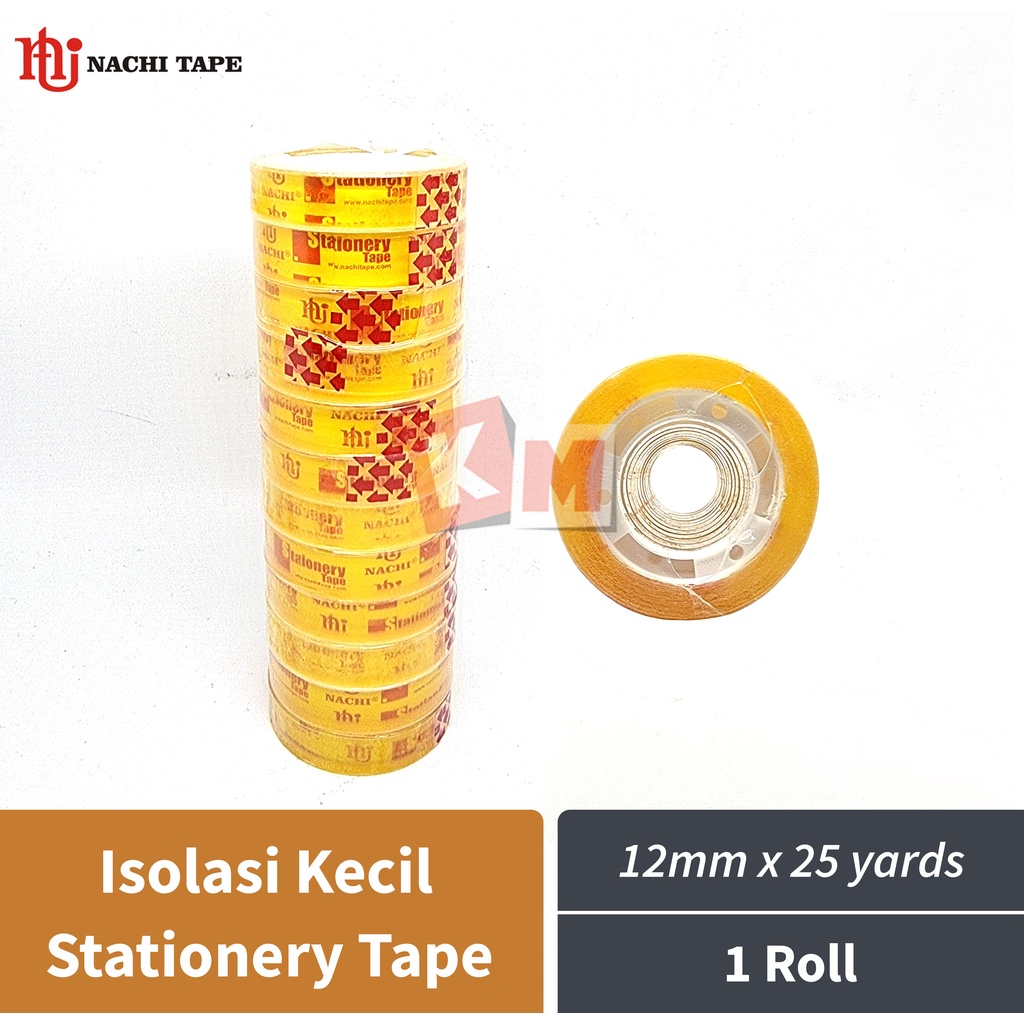 Jual Isolasi Selotip Nachi 12 mm 1/2 Inch x 25 Yard Stationery Tape ...