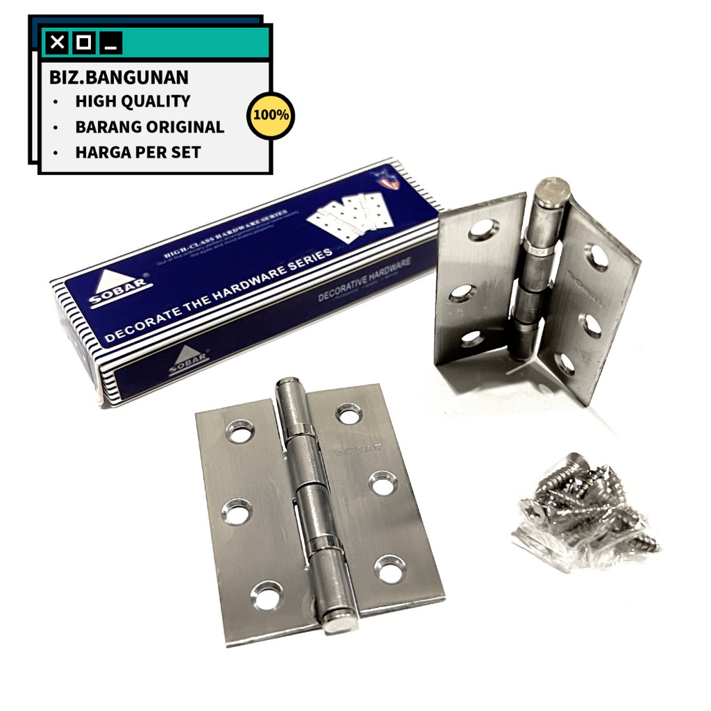 Jual ENGSEL TIPIS STAINLESS SOBAR 2" - PINTU LEMARI PETI KOTAK | Shopee ...